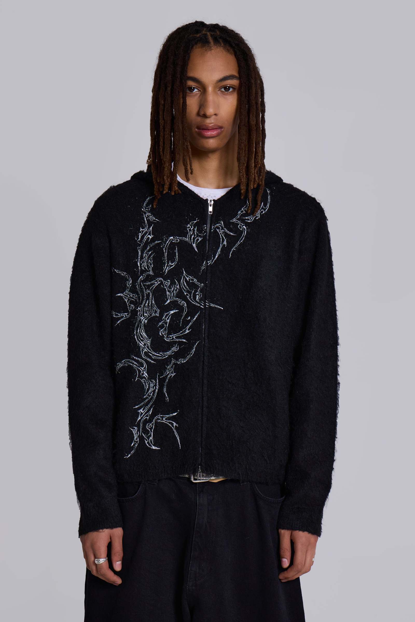 Scratch Mohair Zip-Up Hoodie | Jaded London | Clothing