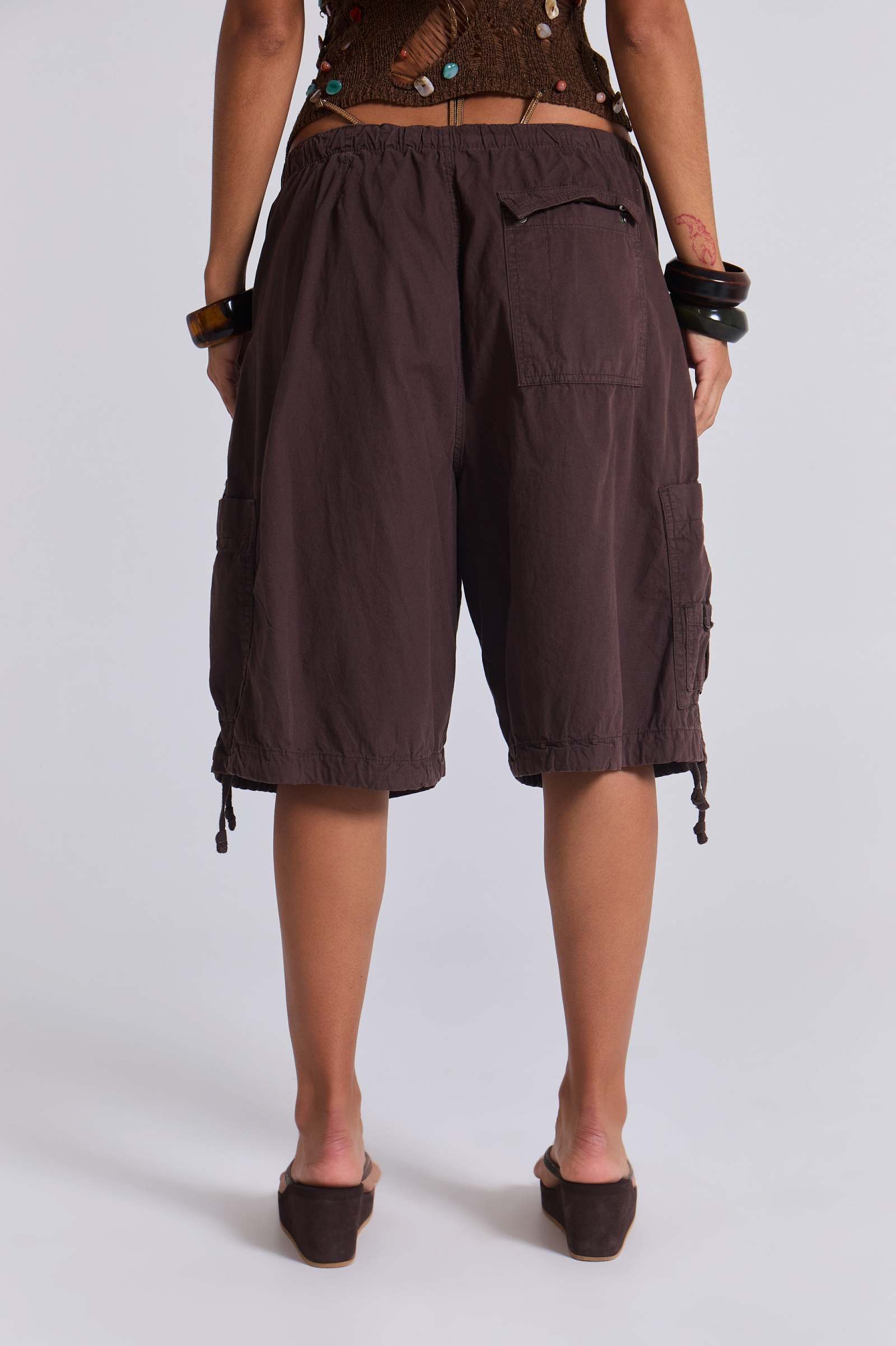 Shop Brown Parachute Cargo Shorts | Jaded London | Clothing