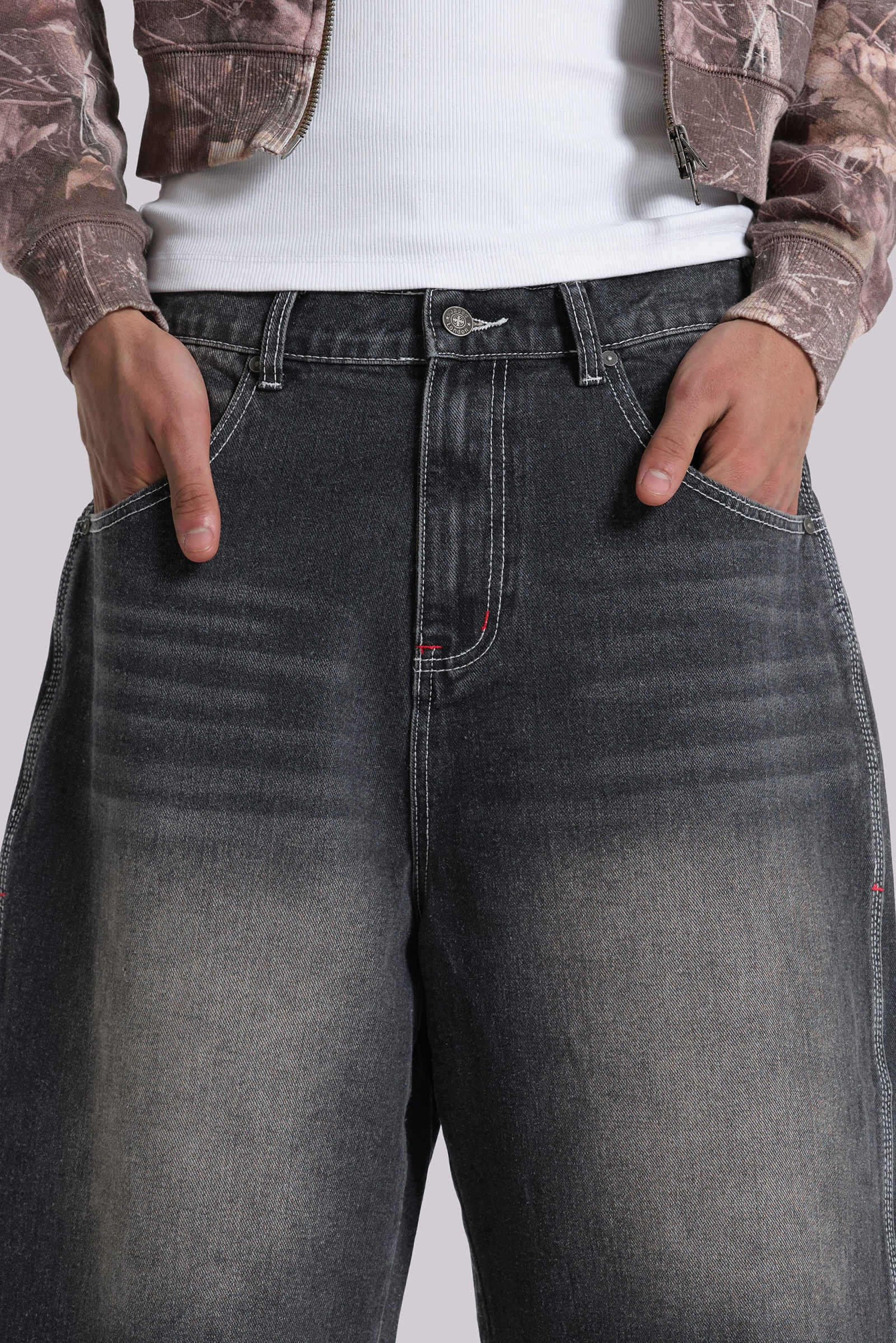 Shop Washed Black Jumbo Jorts | Jaded London | Clothing