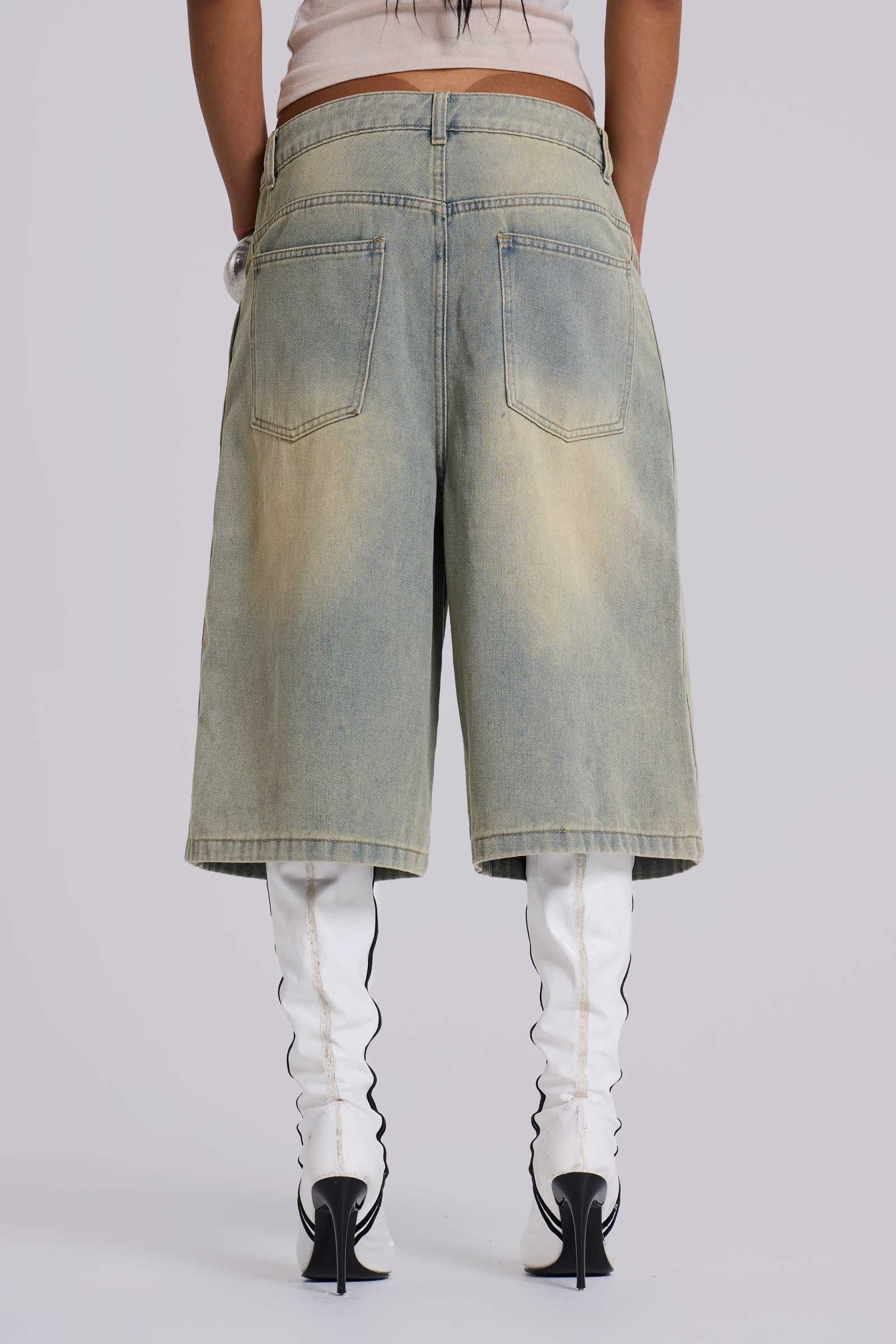 Shop Light Wash Jumbo Jorts | Jaded London | Clothing