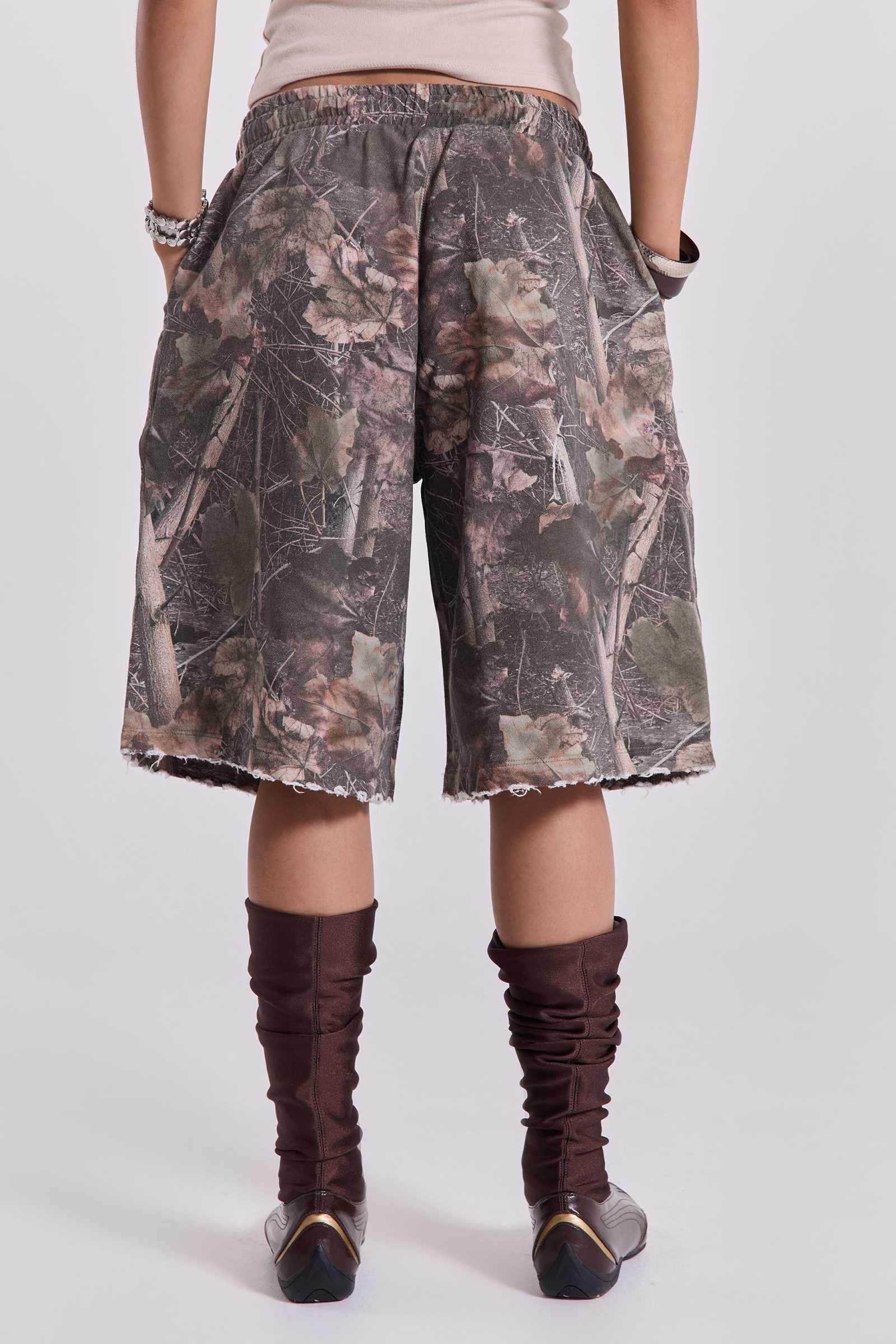 Woodland Camo Monster Jogger Shorts | Jaded London | Clothing