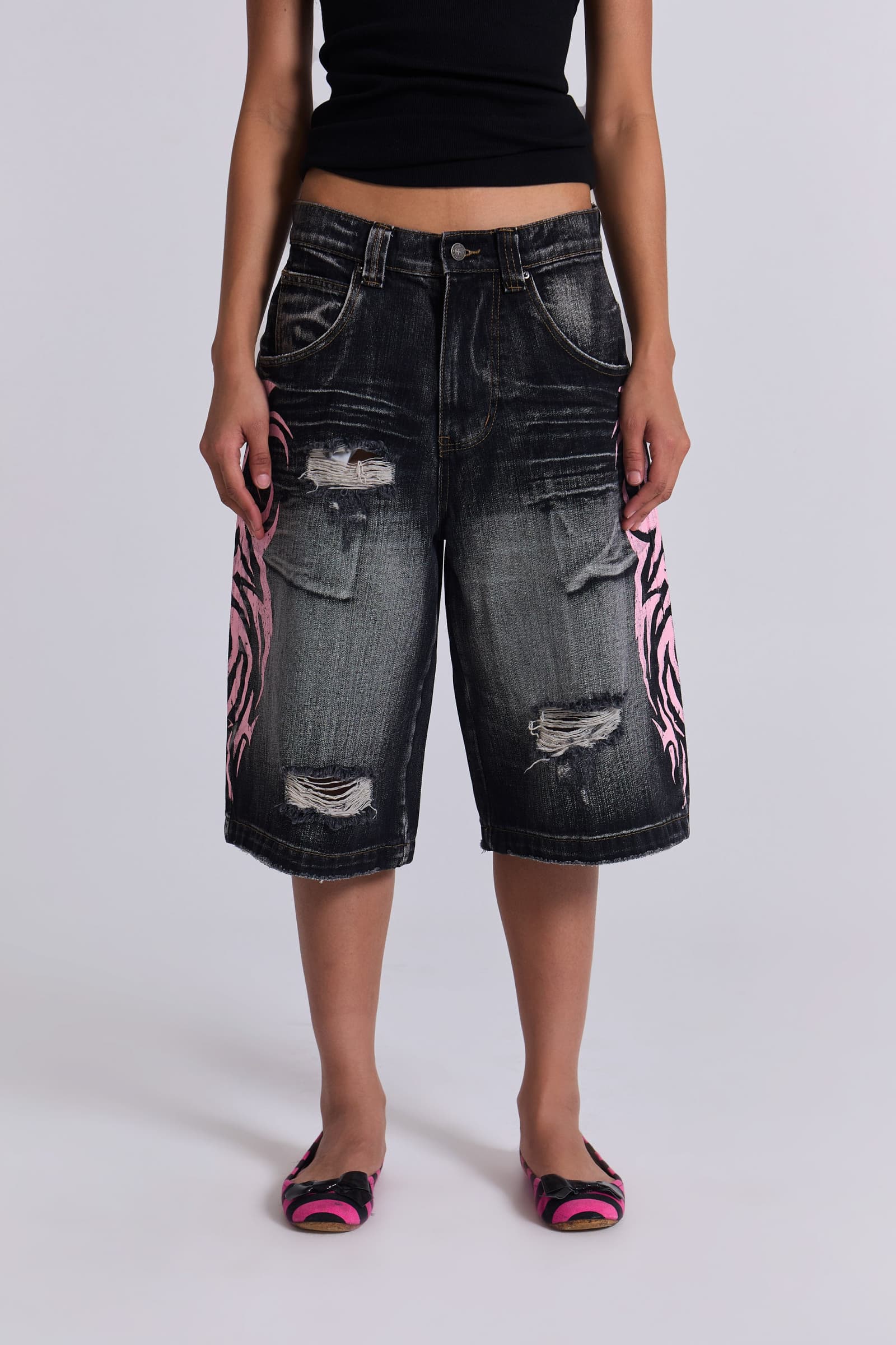 Pink Blade Colossus Jorts | Jaded London | Clothing