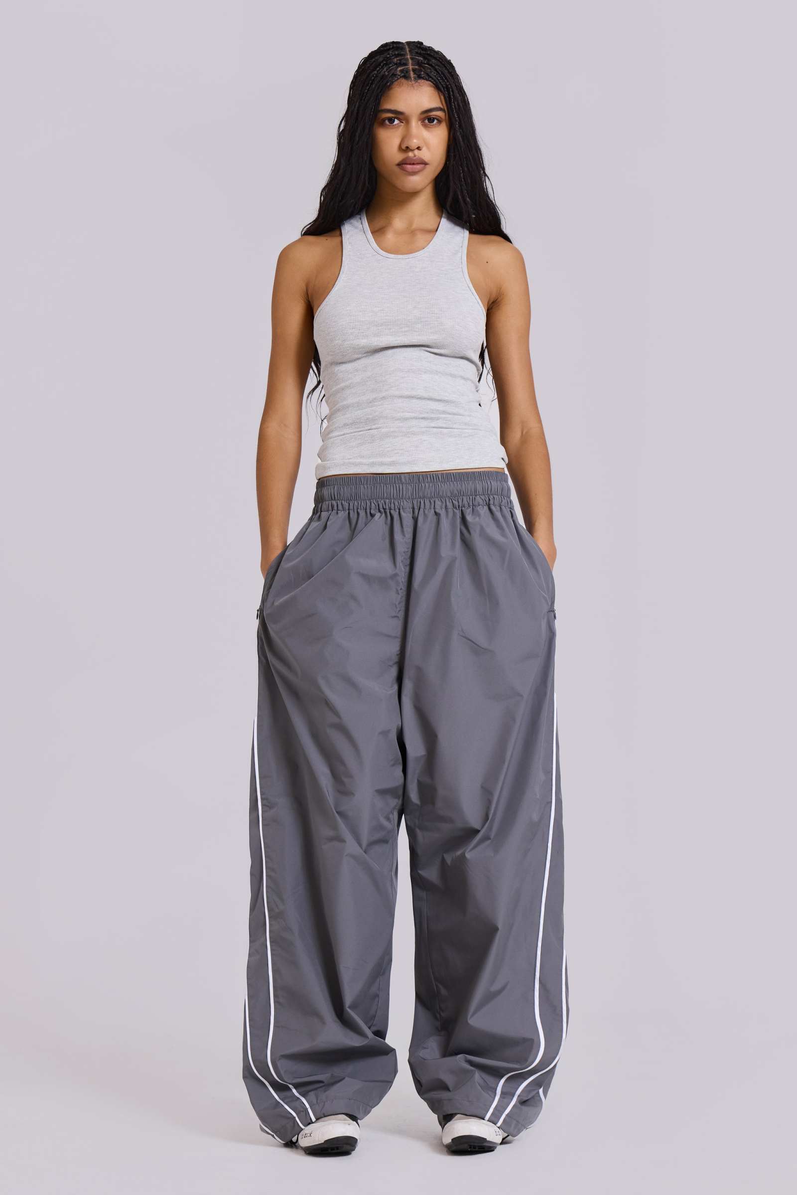 Grey Micro Fibre XL Joggers | Jaded London | Clothing