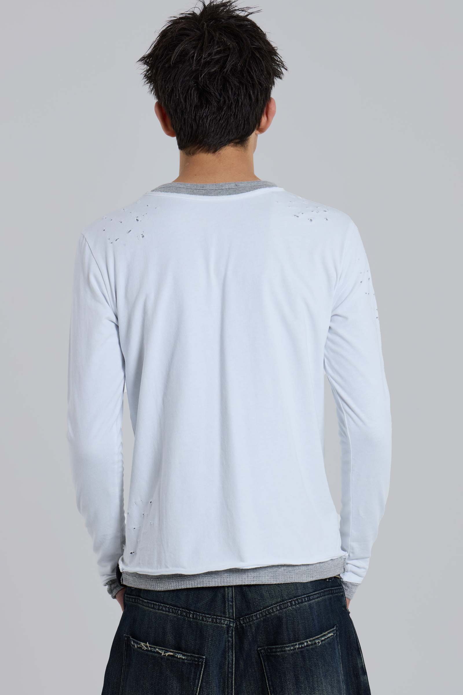 Distressed Double-Layered Waffle Top | Jaded London | Clothing