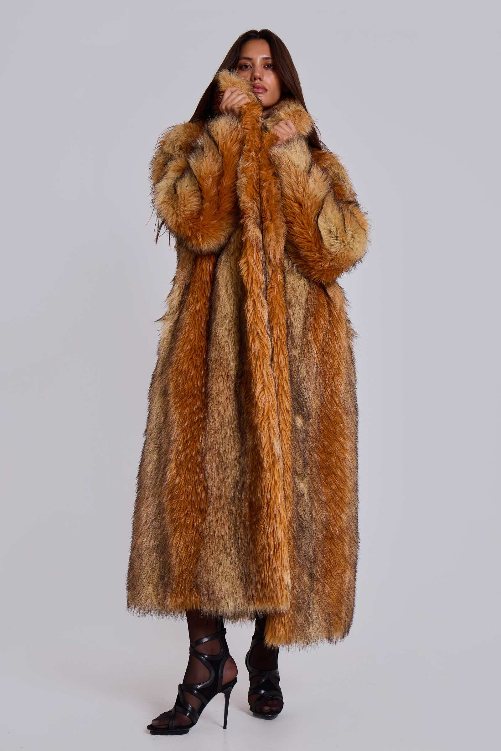 Xylia Faux Fur Maxi Coat | Jaded London | Clothing