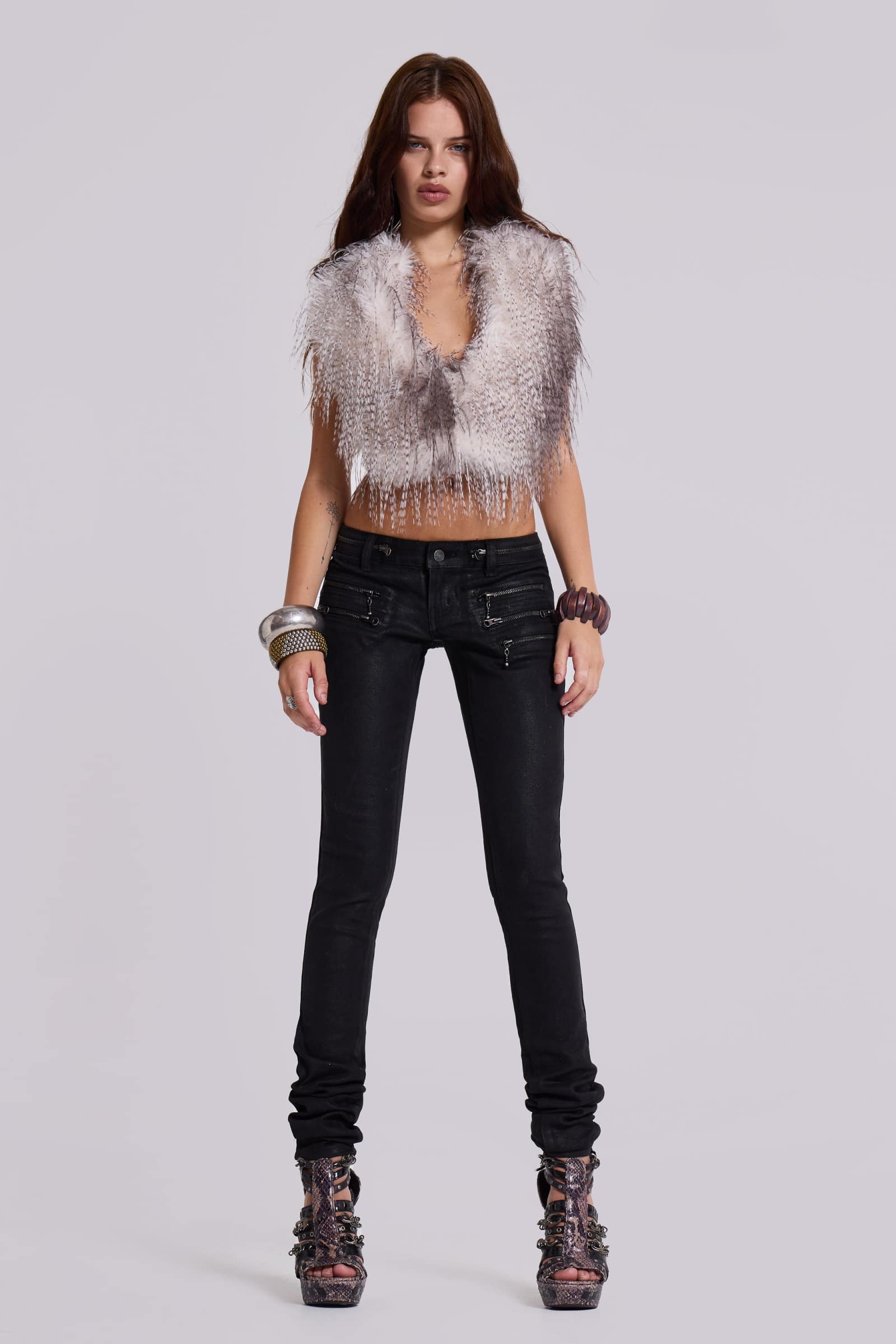 Ardor Coated Low Rise Skinny Jeans | Jaded London | Clothing