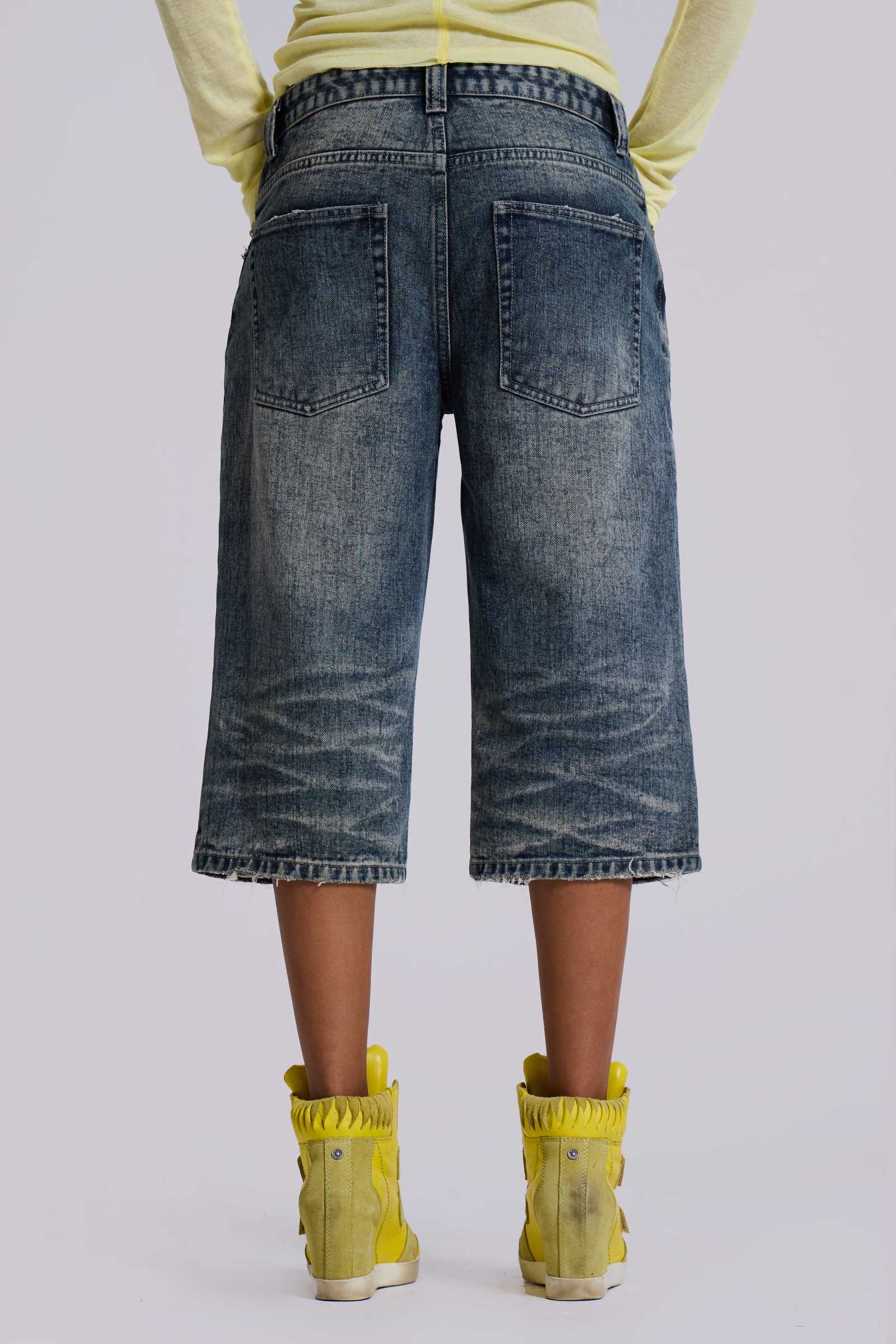 Nia Slim Leg Distressed Jorts | Jaded London | Clothing