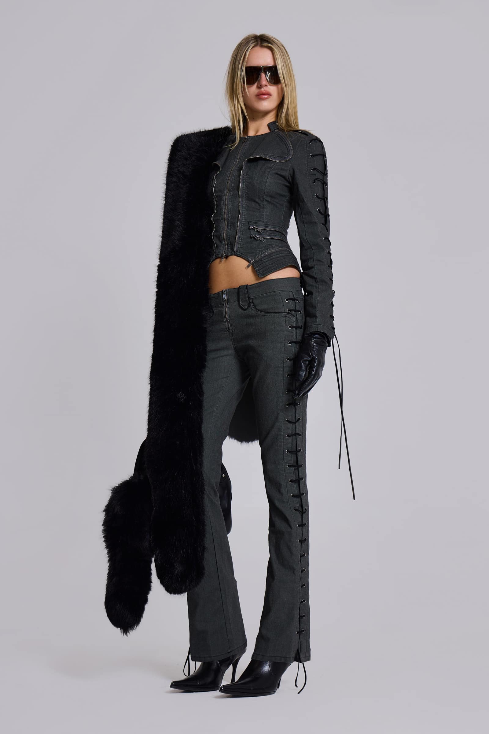 Charis Lace Up Military Bootcut Jeans | Jaded London | Clothing