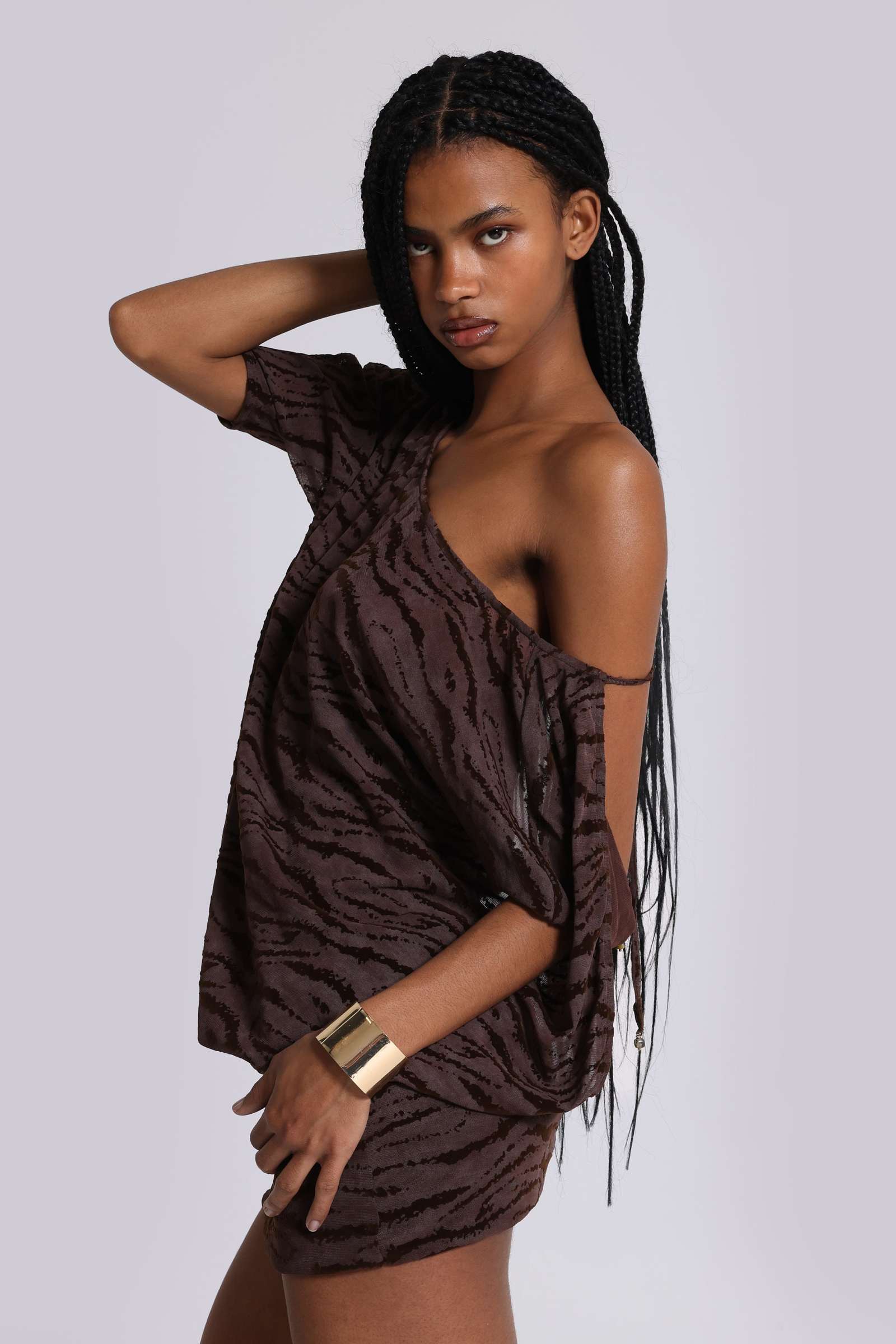 Ophidian Devore Backless Mini Dress in Zebra | Jaded London | Clothing