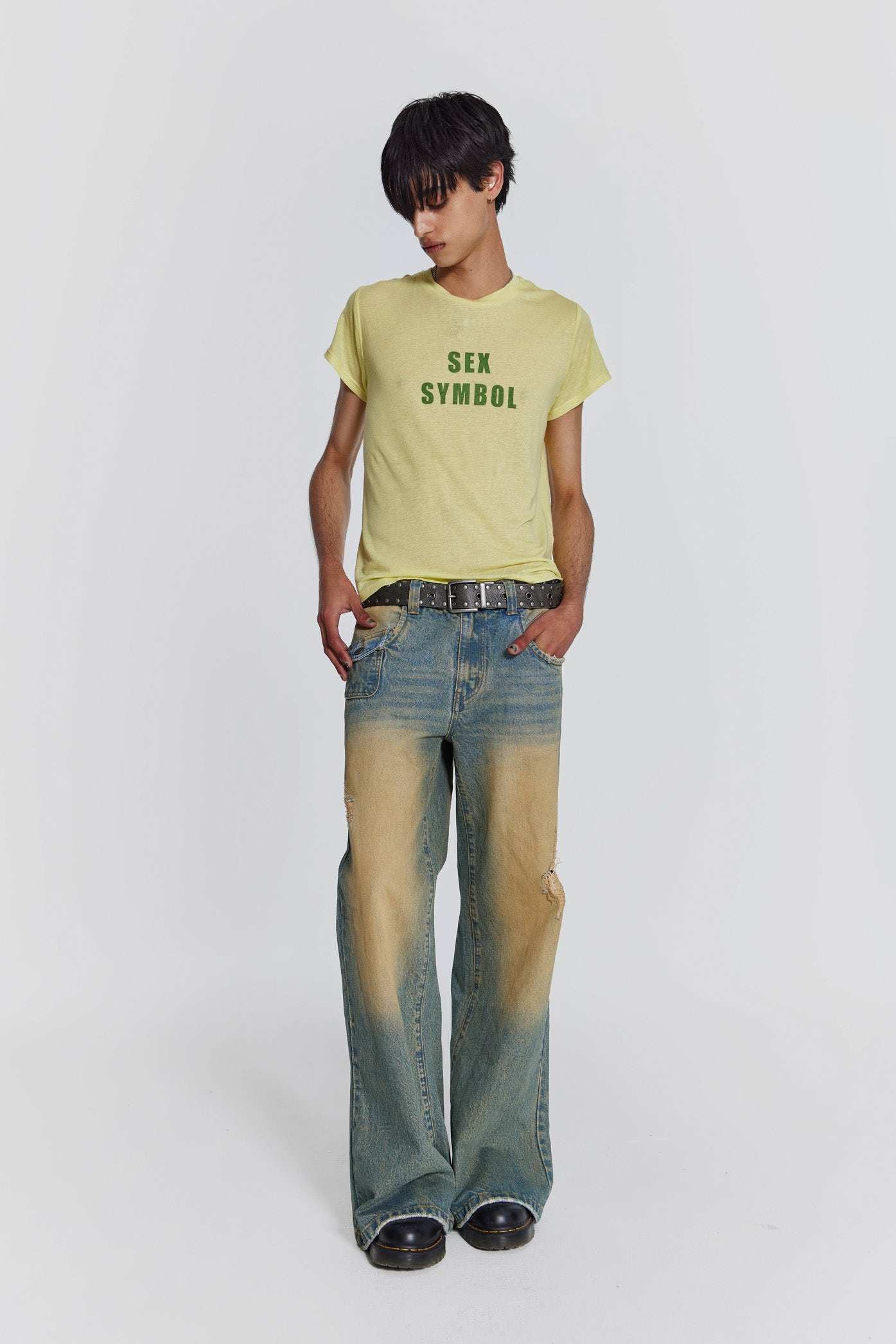 Shop Yellow Sex Symbol Tee Jaded London Clothing