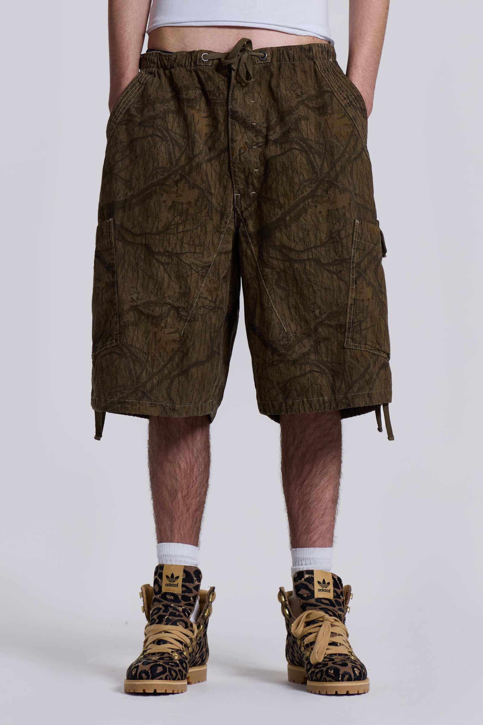 Shop Forest Camo Parachute Shorts | Jaded London | Clothing