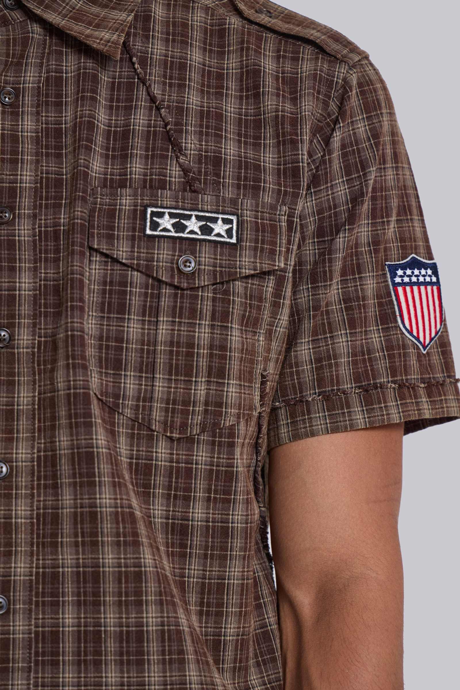 Brown Check Scout Shirt | Jaded London | Clothing