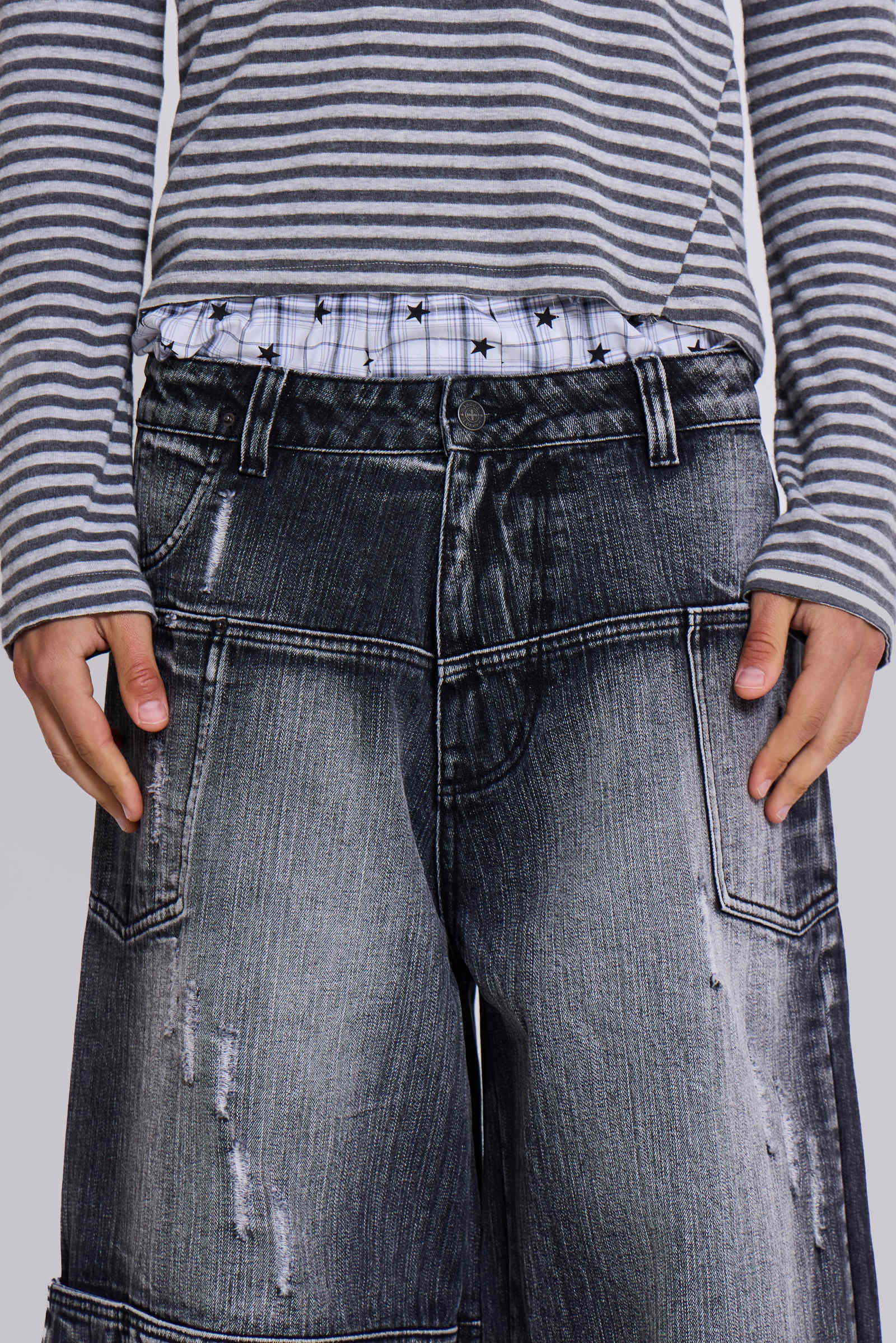 Shop Washed Black Mason Jorts | Jaded London | Clothing