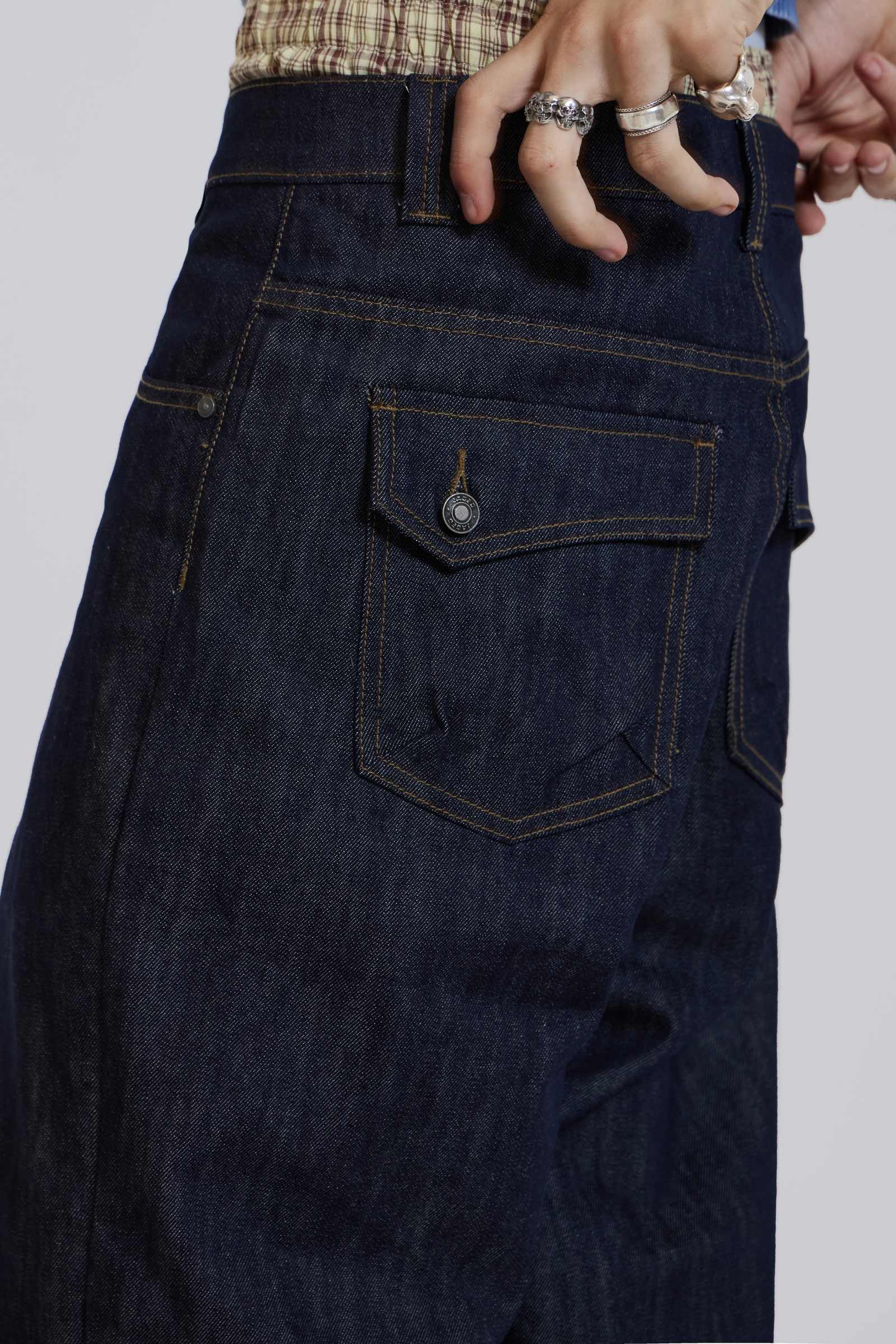 Shop Raw Blue Denim Razor Jeans | Jaded London | Clothing