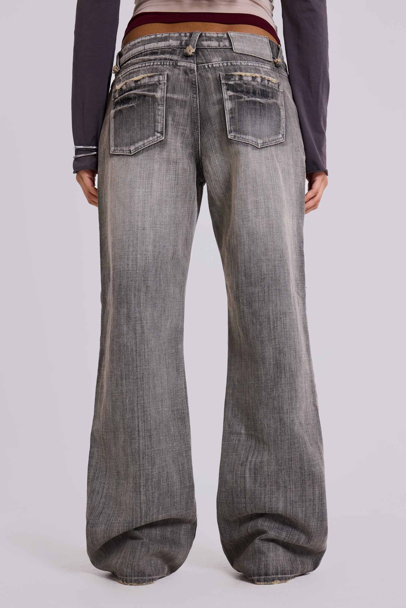 Hunter Loose Straight Leg Jeans in Grey Wash | Jaded London | Clothing