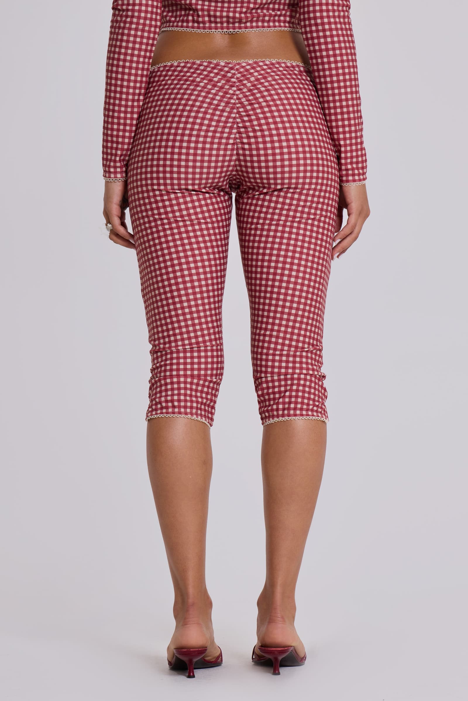 Shop Freda Gingham Swim Capri Trousers | Jaded London | Clothing