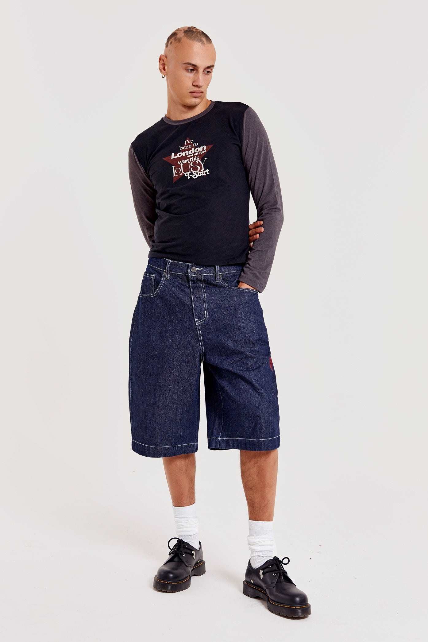 Shop Jumbo Denim Jorts | Jaded London | Clothing