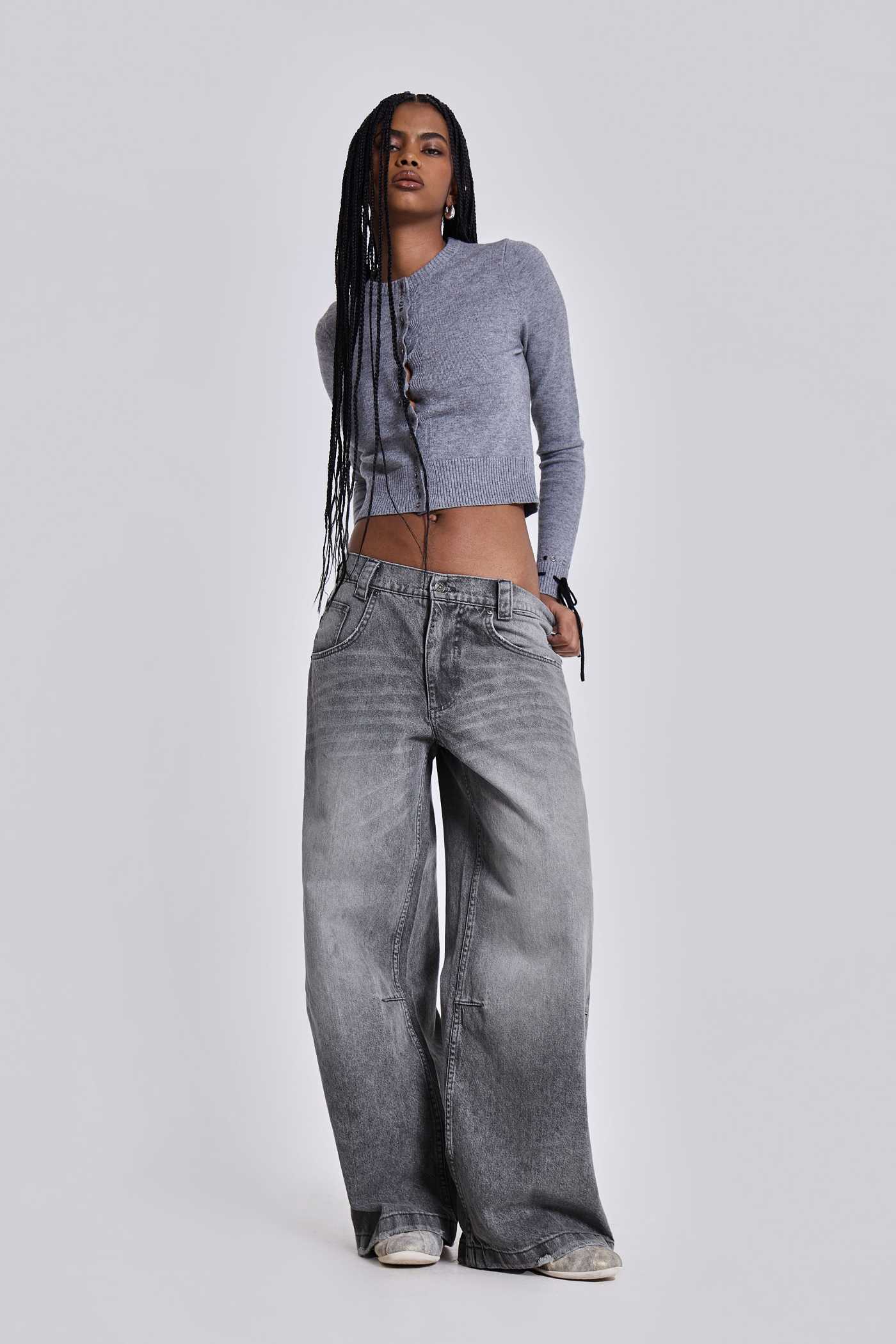 Shop Washed Grey Colossus Jeans | Jaded London | Clothing